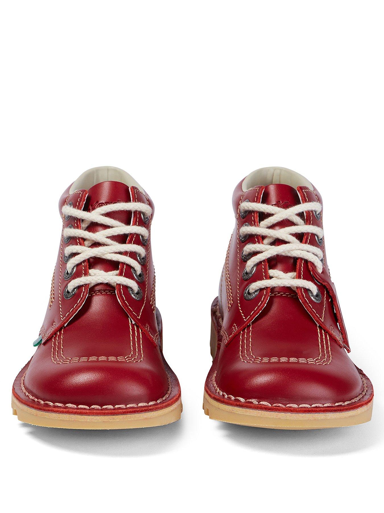 Kickers Kick Hi Leather Ankle Boot - Red | Very