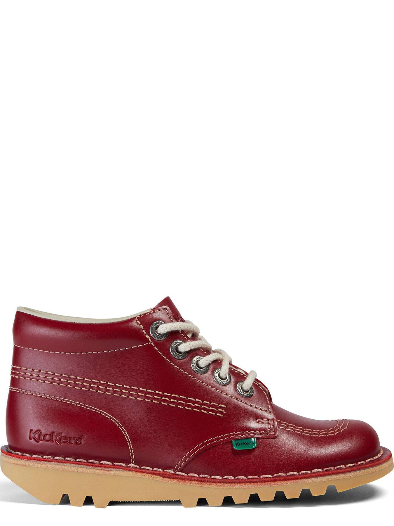 Kickers Kick Hi Leather Ankle Boot - Red | Very