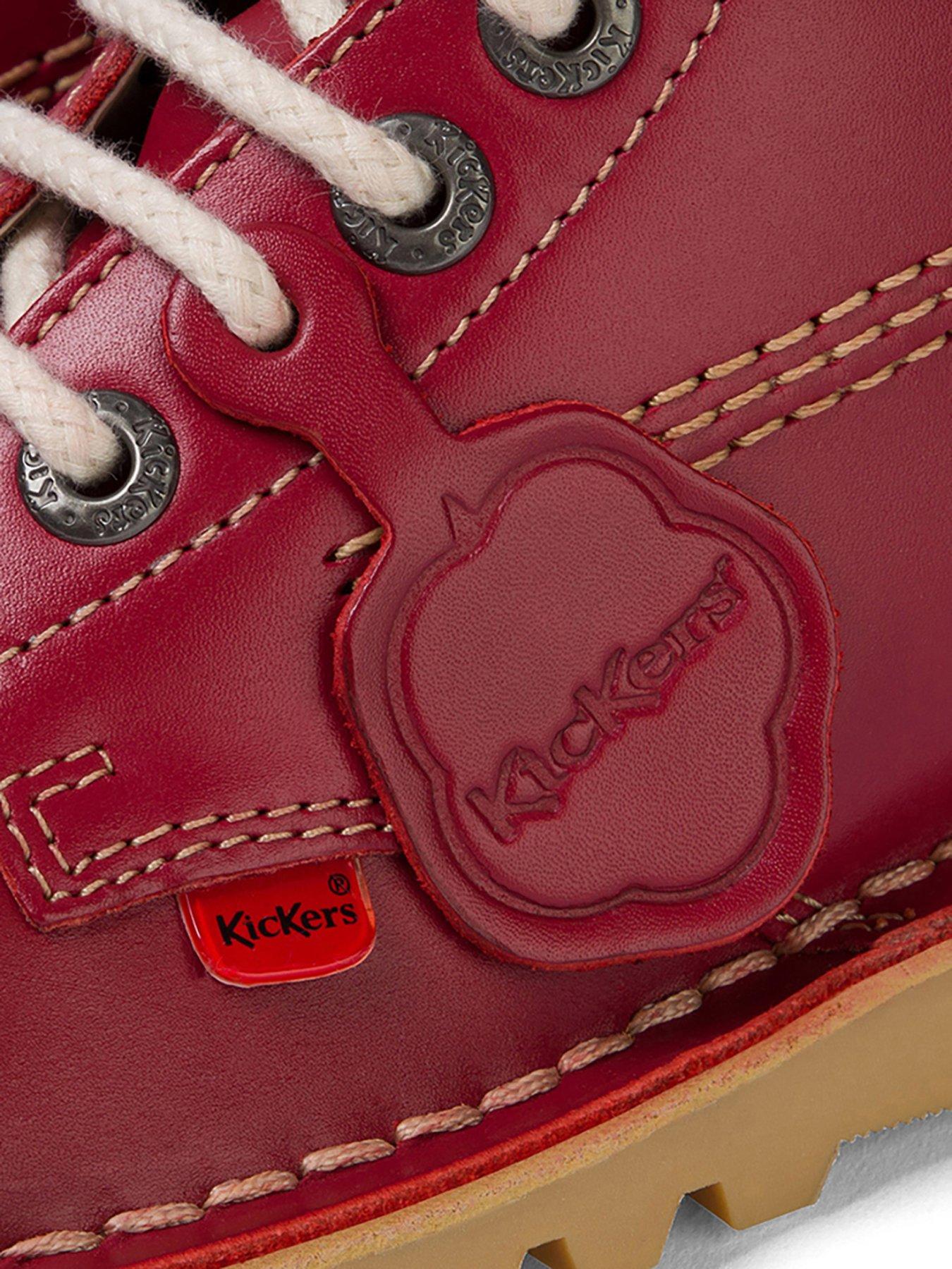 Kickers Kick Hi Leather Ankle Boot - Red | Very