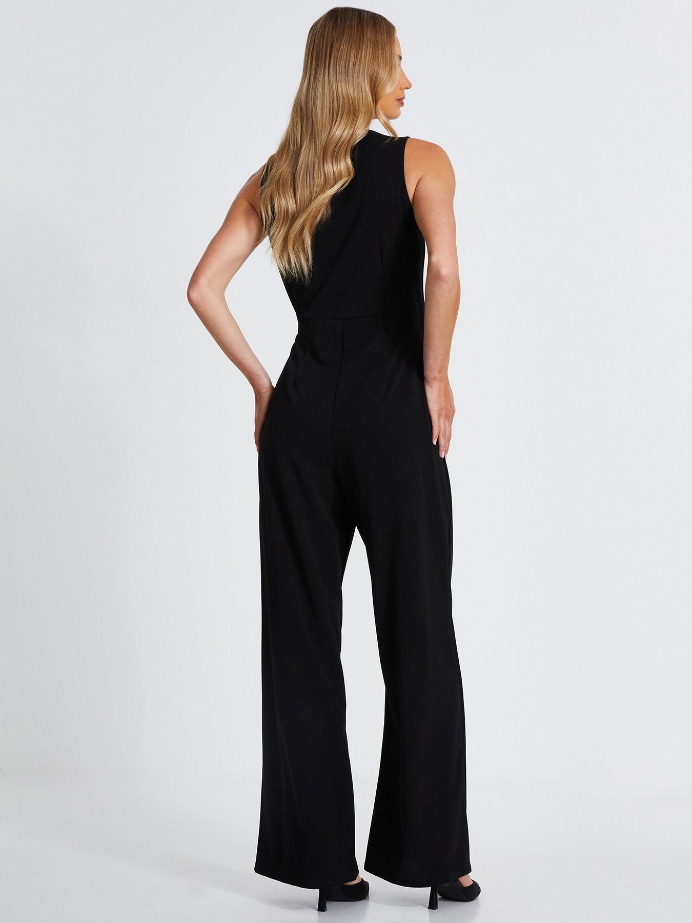 Quiz Black Waistcoat Jumpsuit | Very