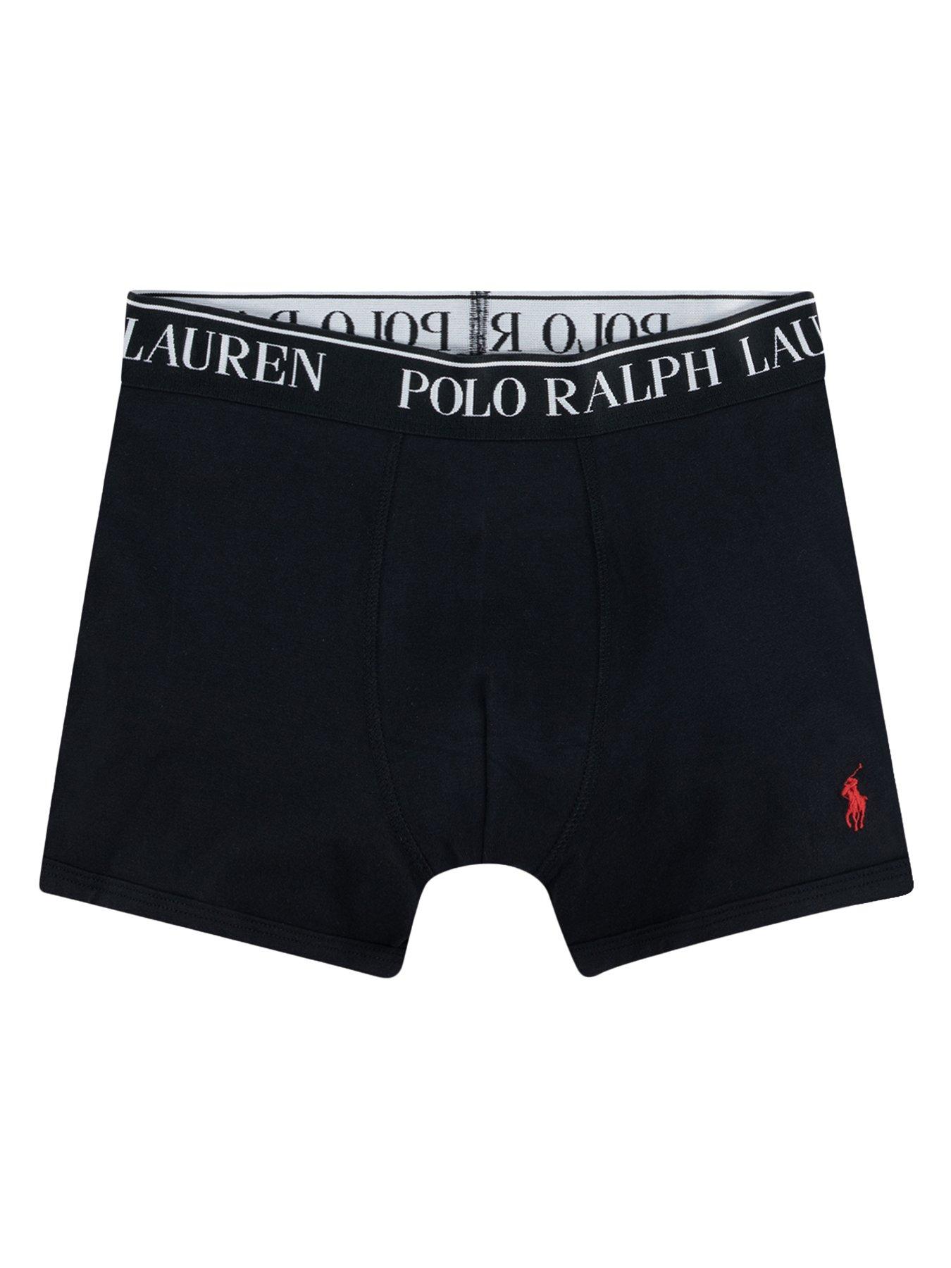 Polo Ralph Lauren Boys 3 Pack Cotton Stretch Logo Boxers - Greyscale | Very