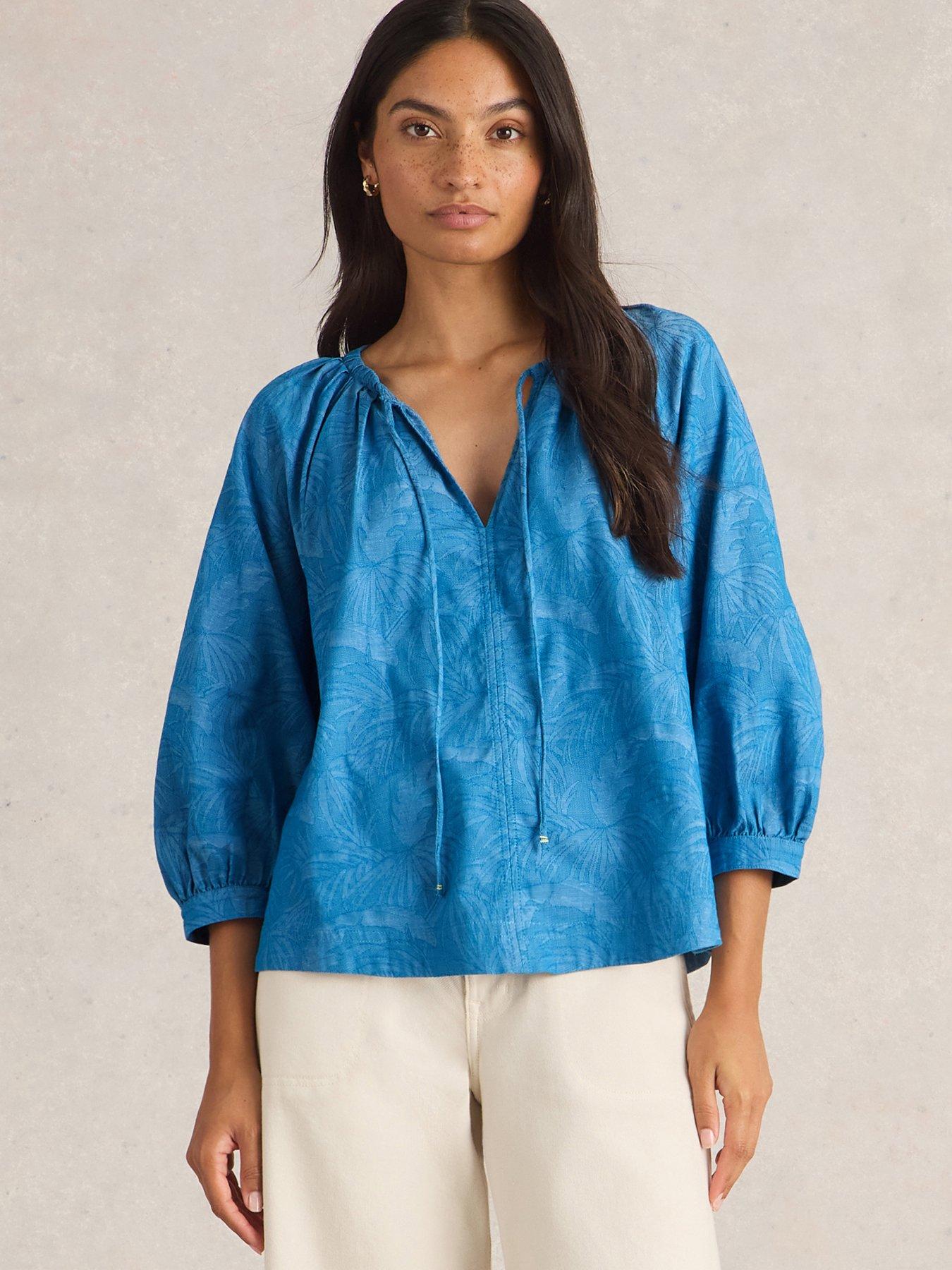 White Stuff Marley Jacquard Top - Blue | Very