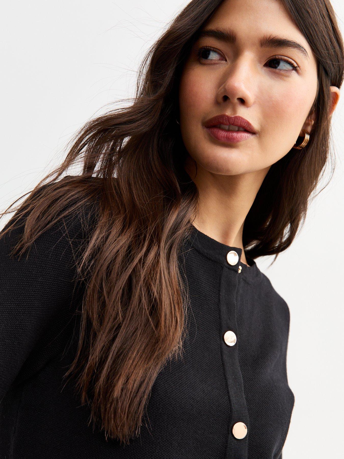 New Look Knit Short Sleeve Cardigan - Black | Very