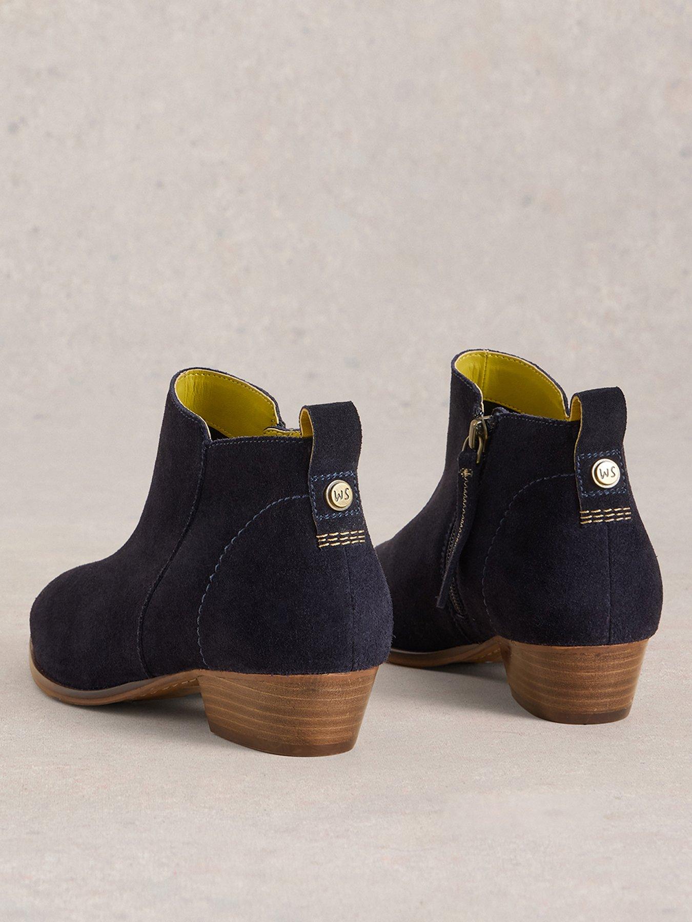 White Stuff Wide Fit Suede Ankle Boot - Navy | Very