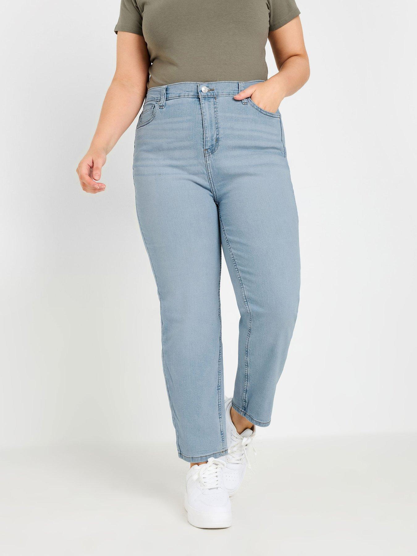 Yours Curve Ruby Straight Leg Bleach 28" - Blue | Very