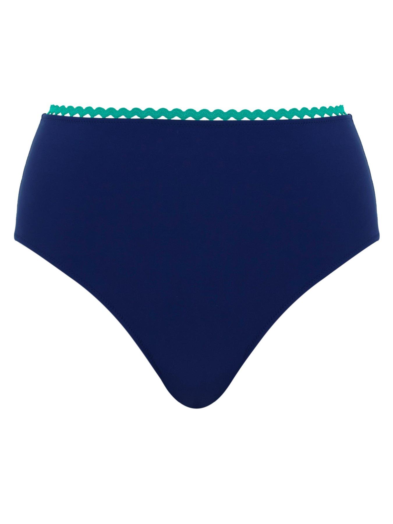Panache Swim Ric Rac Navy High Waist Bikini Bottom - Ric Rac Navy | Very