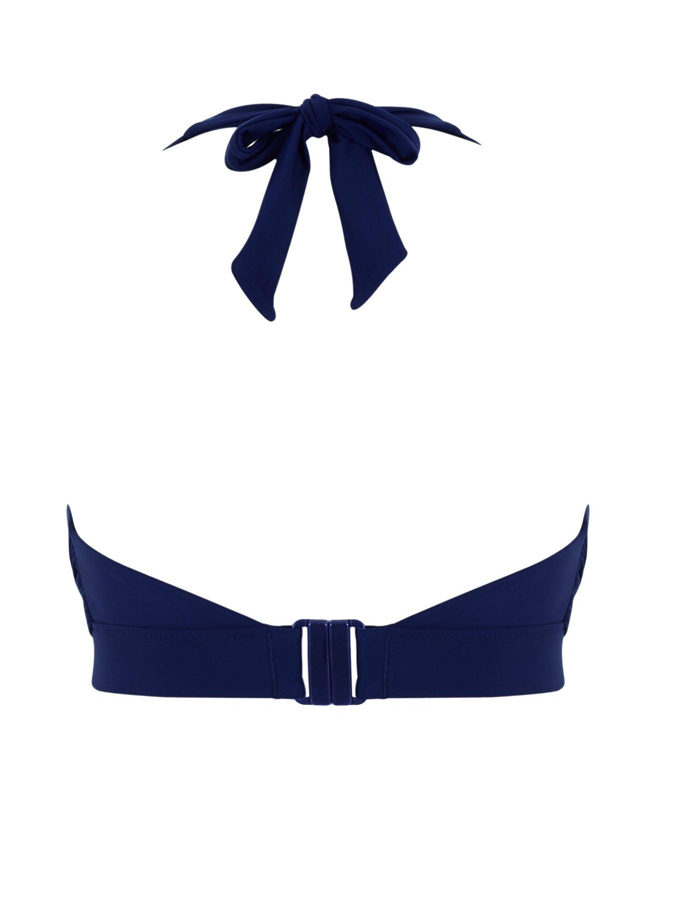Panache Swim Sofia Ric Rac Navy Non Wired Halterneck Bikini - Ric Rac ...