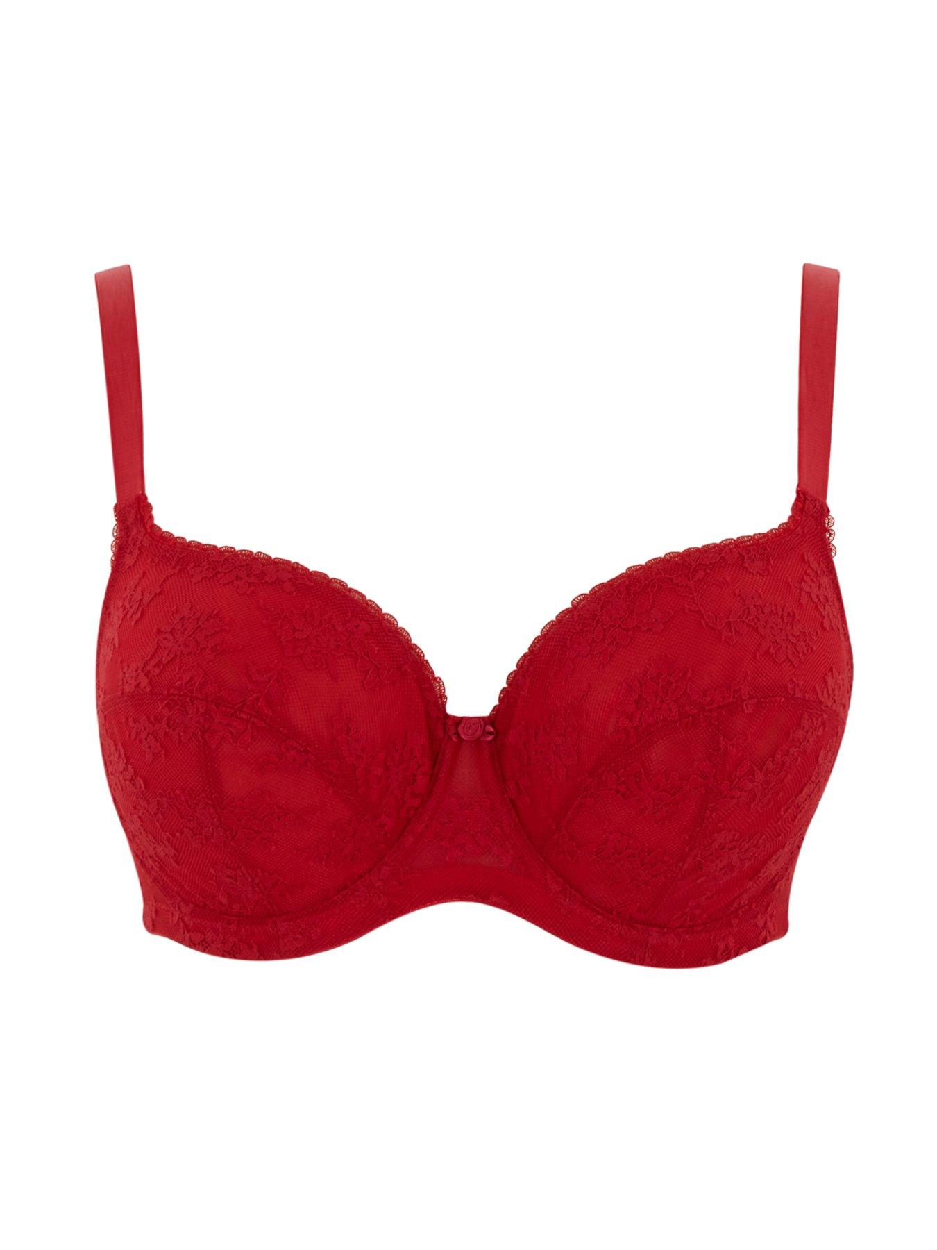 Panache Tango Red Lace Wired Balcony Bra - Scarlet | Very