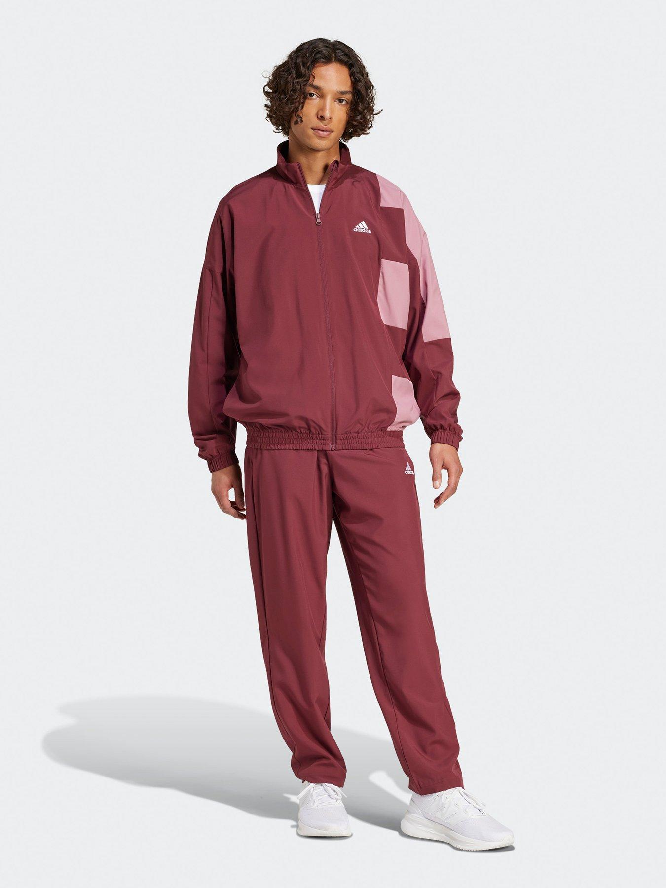 adidas Sportswear Men's Sportswear Colorblock Tracksuit - Burgundy | Very