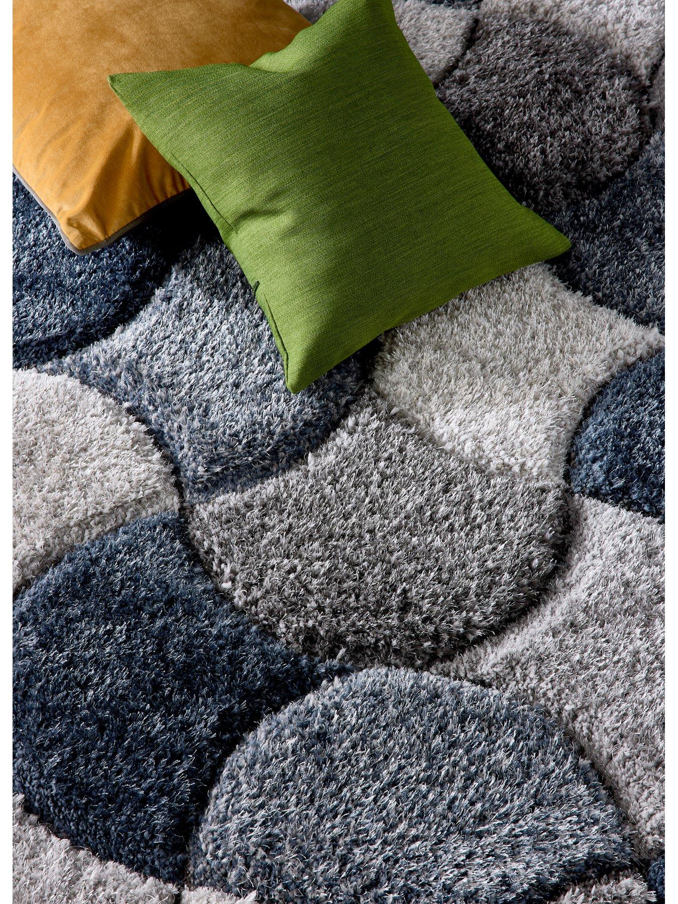 Very Home Premium 3d Scallop Shaggy Navy Rug | Very