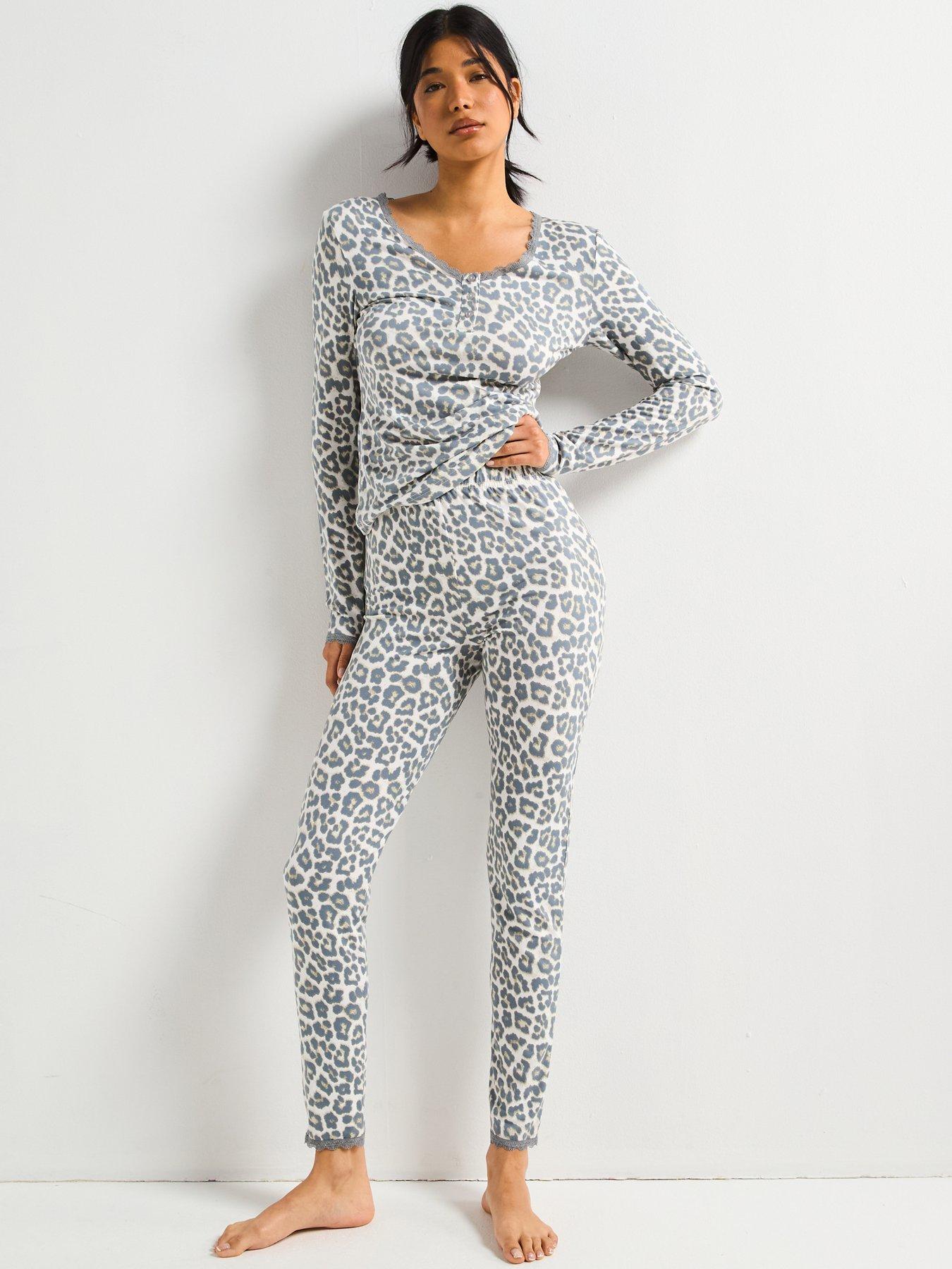 Everyday Leopard Print Henley And Legging Pyjama Set - Multi | Very