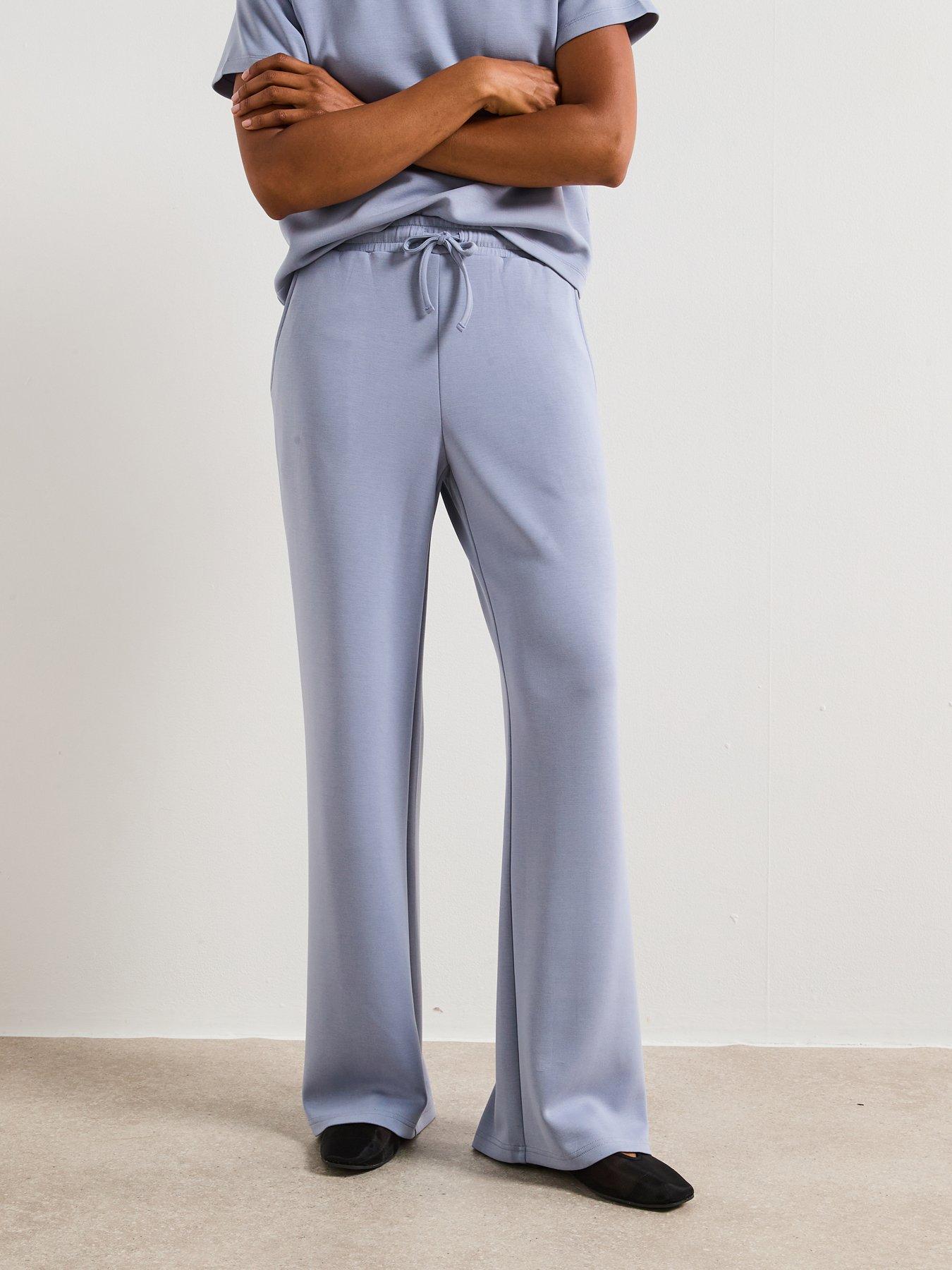 V by Very Modal Mix Wide Leg Joggers - Blue | Very