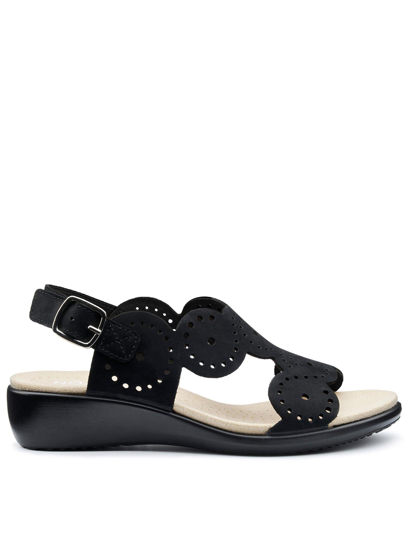 Hotter Diana Wide Fit Wedge Sandal - Black | Very