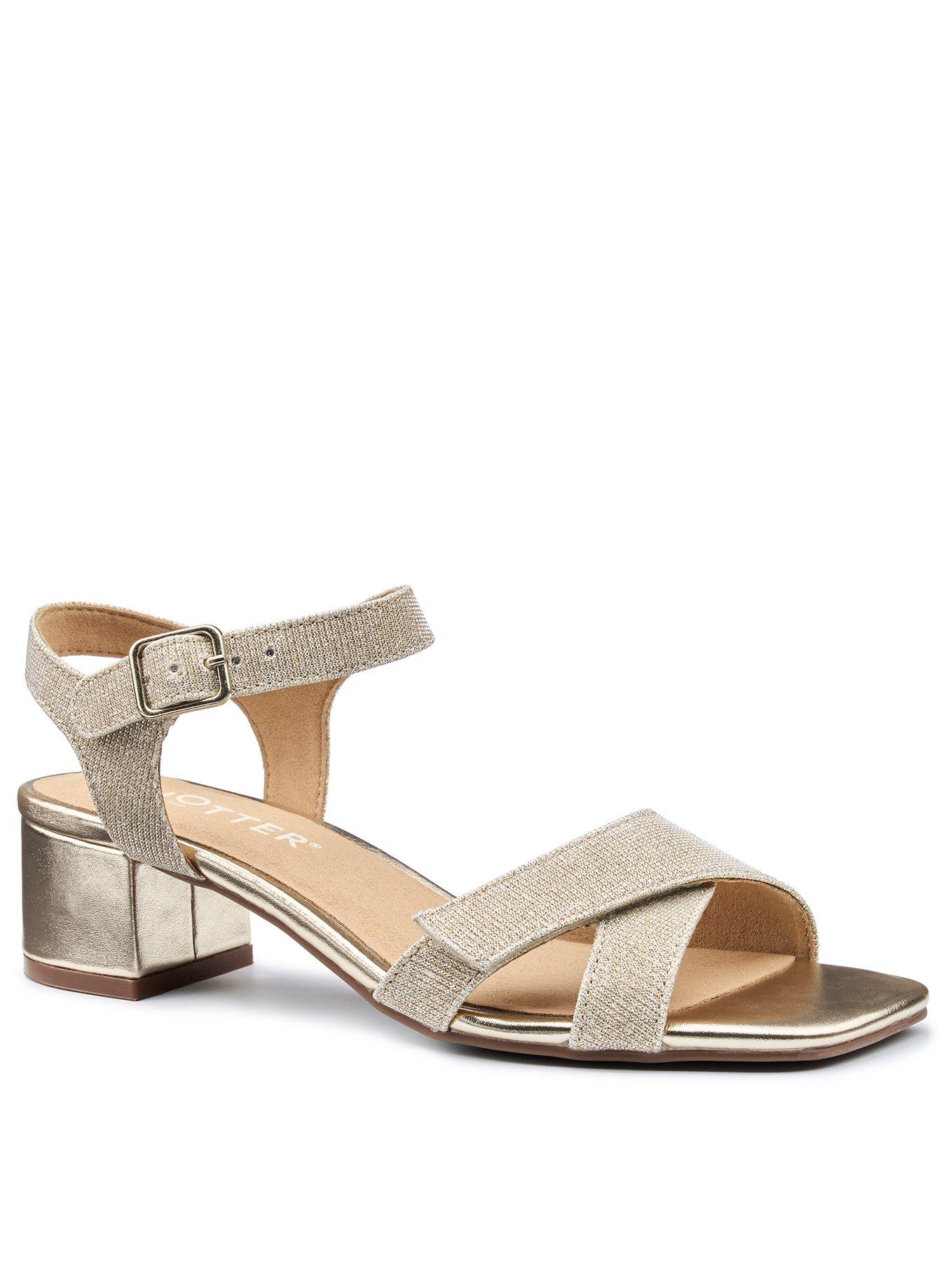 Hotter Riviera Block Heel Sandal - Gold | Very