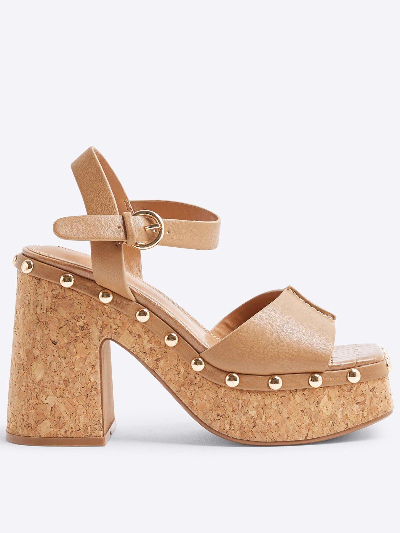 River Island Cork Platform Sandal - Brown | Very