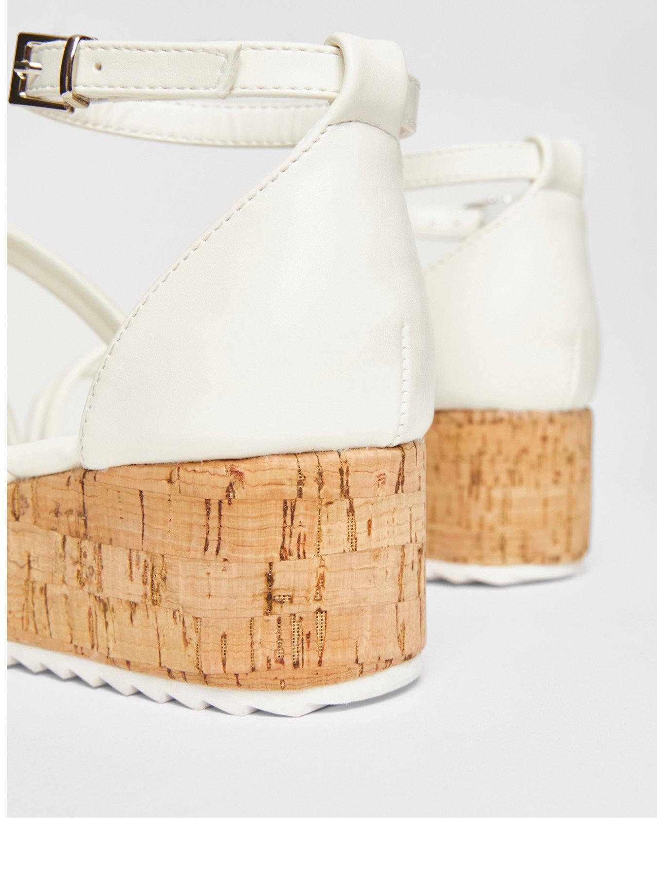 Quiz White Strappy Low Wedges | Very