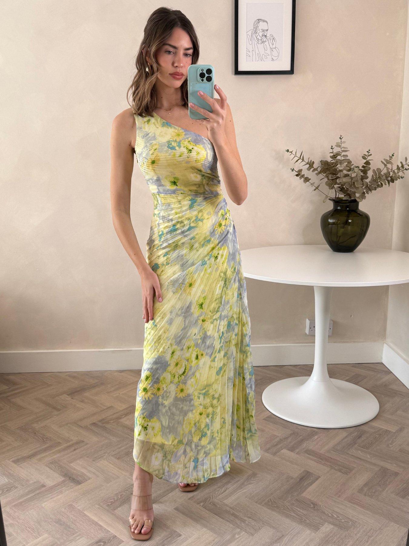 Style Cheat Marley One Shoulder Pleated Dress - Multi | Very