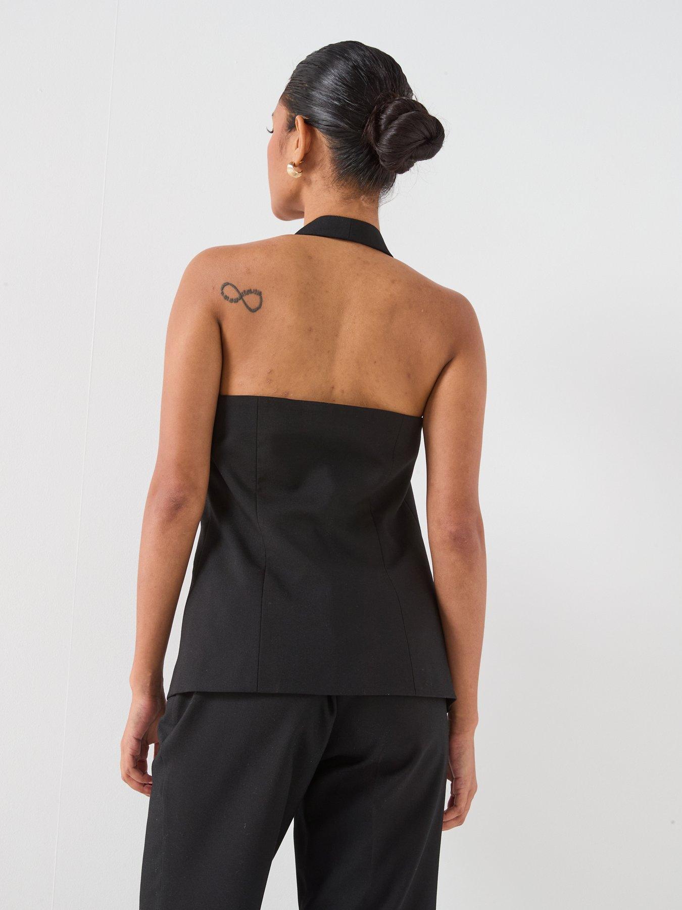 V by Very Co-Ord Halterneck Waistcoat - Black | Very