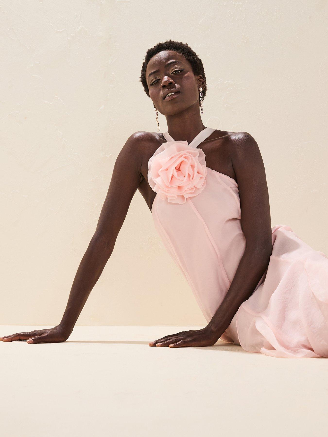 V by Very Pink Corsage Maxi Dress - Pink | Very