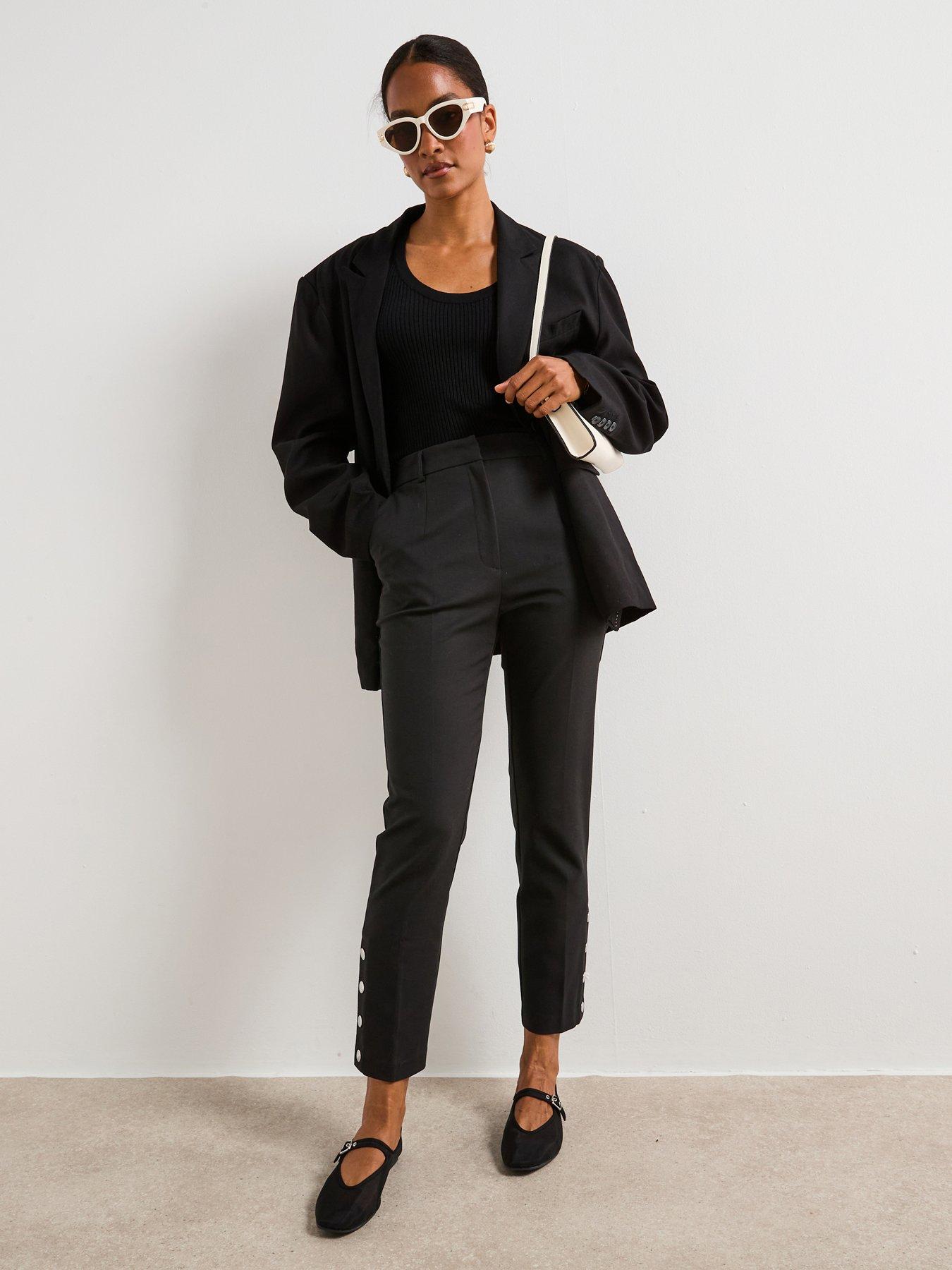 The Very Collection Button Cuff Trouser - Black | Very