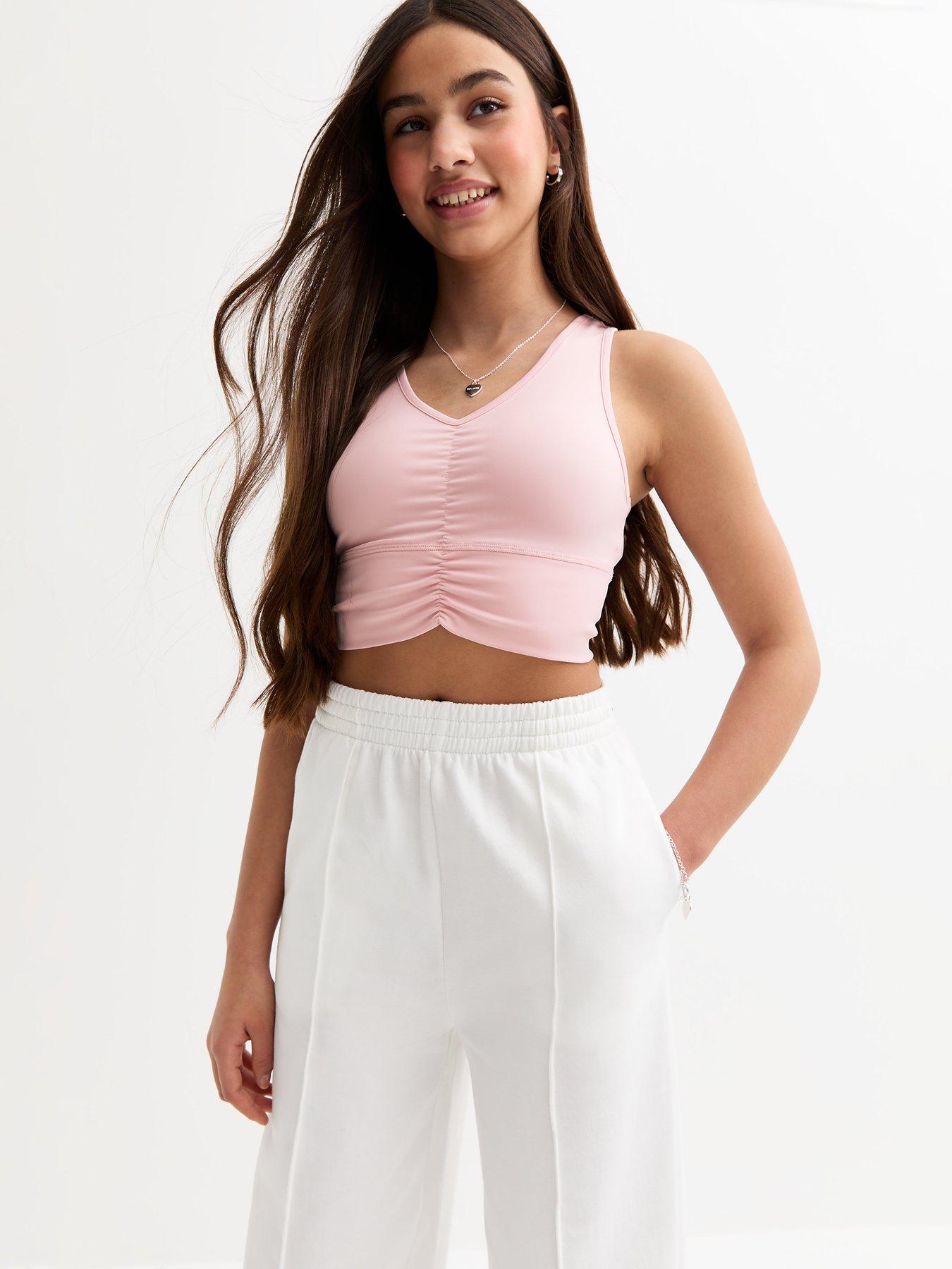 New Look 915 Girls Ruched Front Bralet Top - Pink | Very
