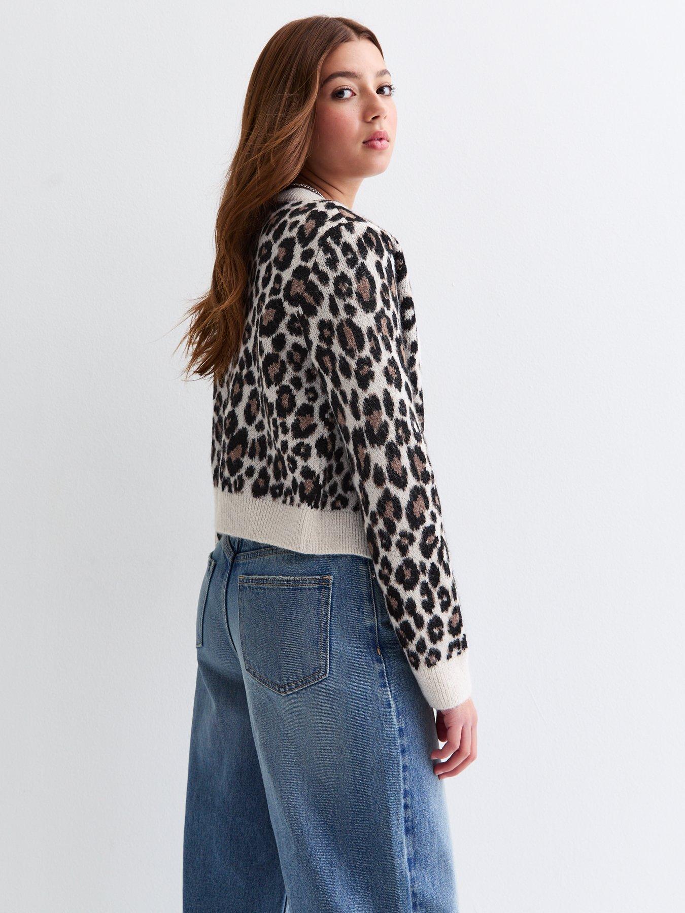 New Look 915 Girls Leopard Print Cardigan - Brown | Very