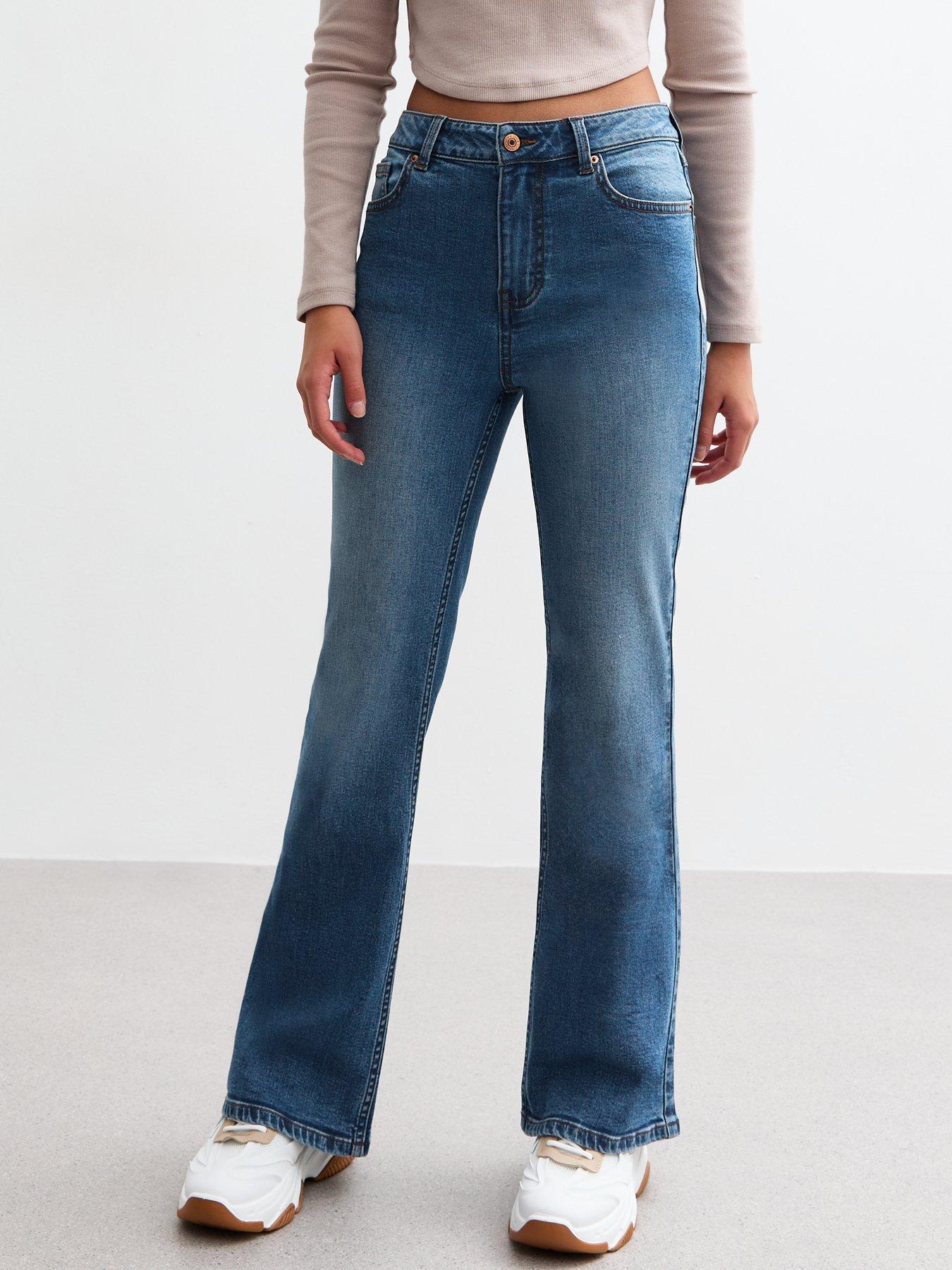 New Look 915 Girls Washed Flared Jeans - Blue | Very