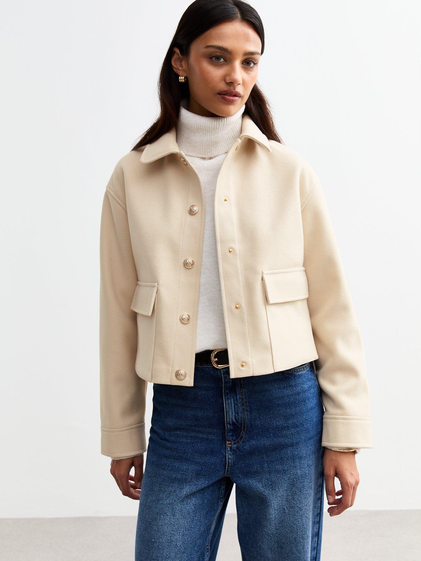 New Look Soft Cropped Shacket - Cream | Very
