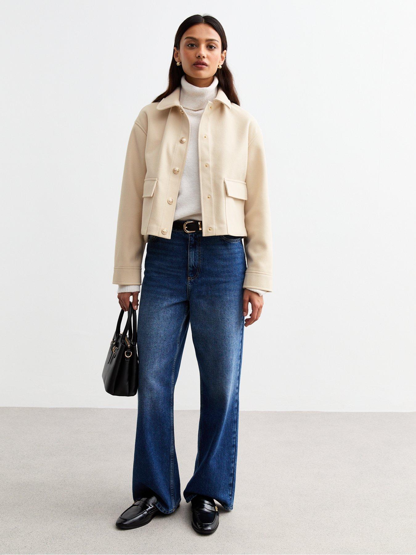 New Look Soft Cropped Shacket - Cream | Very