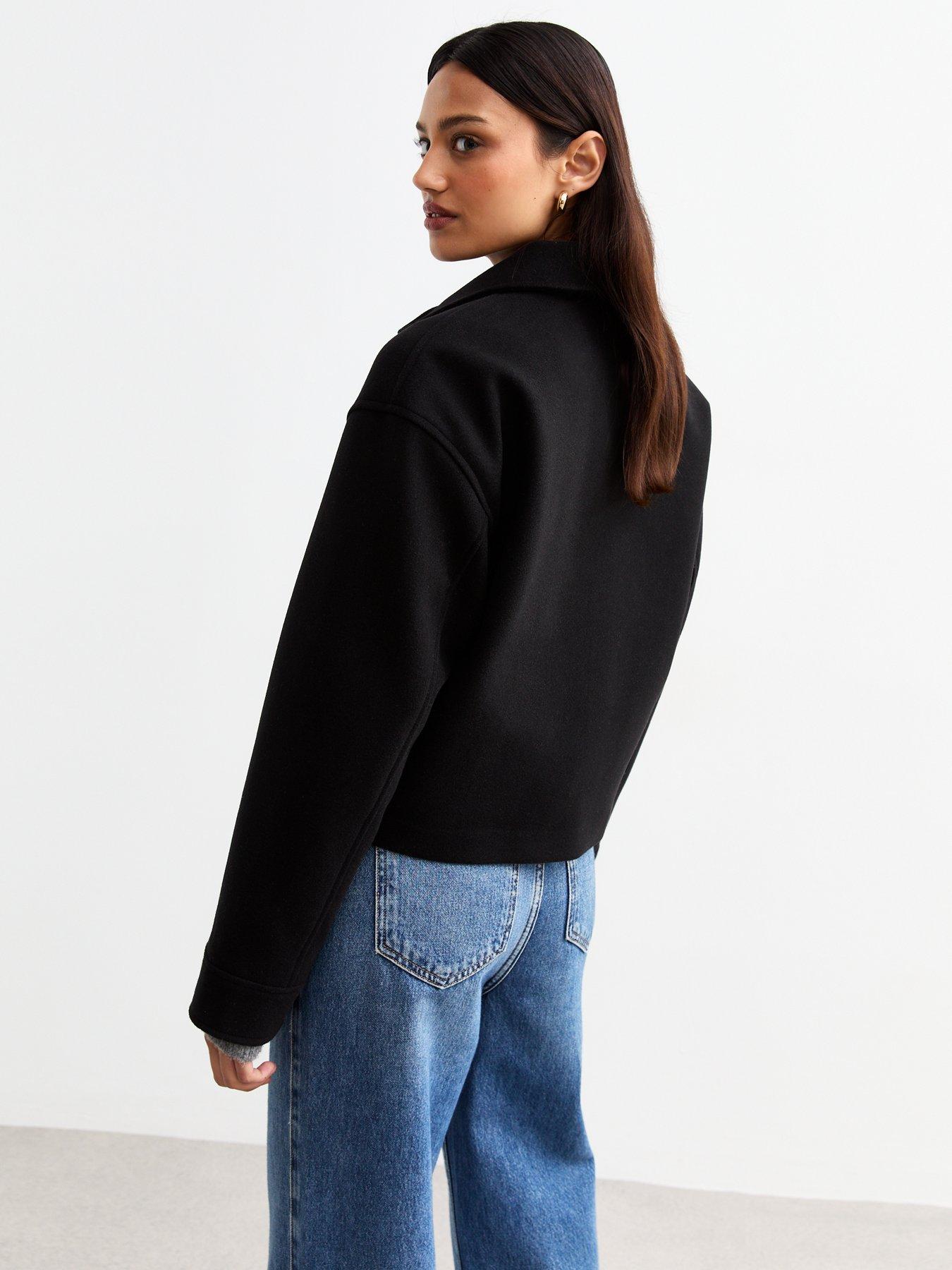 New Look Soft Cropped Shacket - Black | Very
