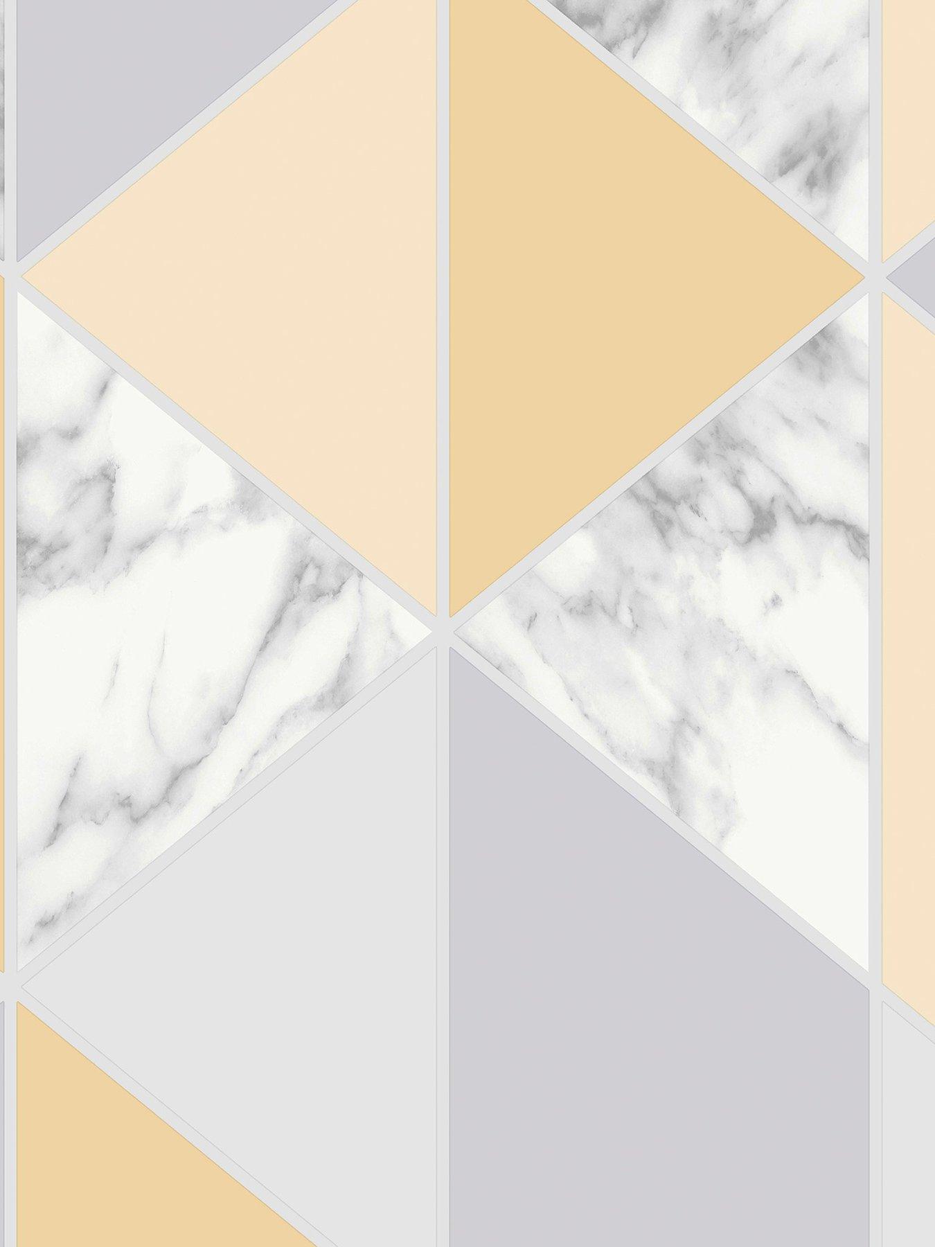 Sublime Marble Geo - Yellow Wallpaper | Very