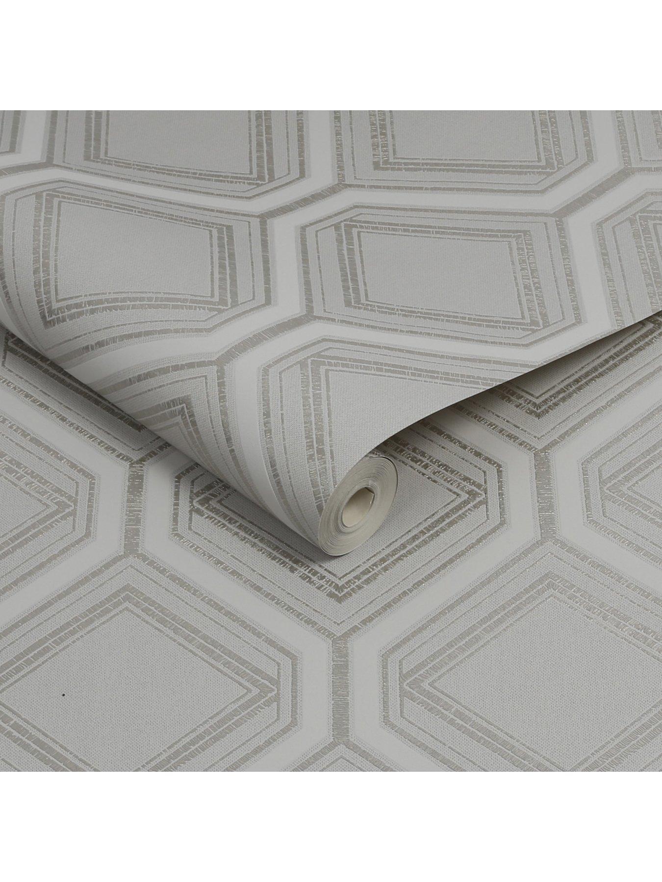 Superfresco Saville Row Geo - Grey / Pale Gold Wallpaper | Very