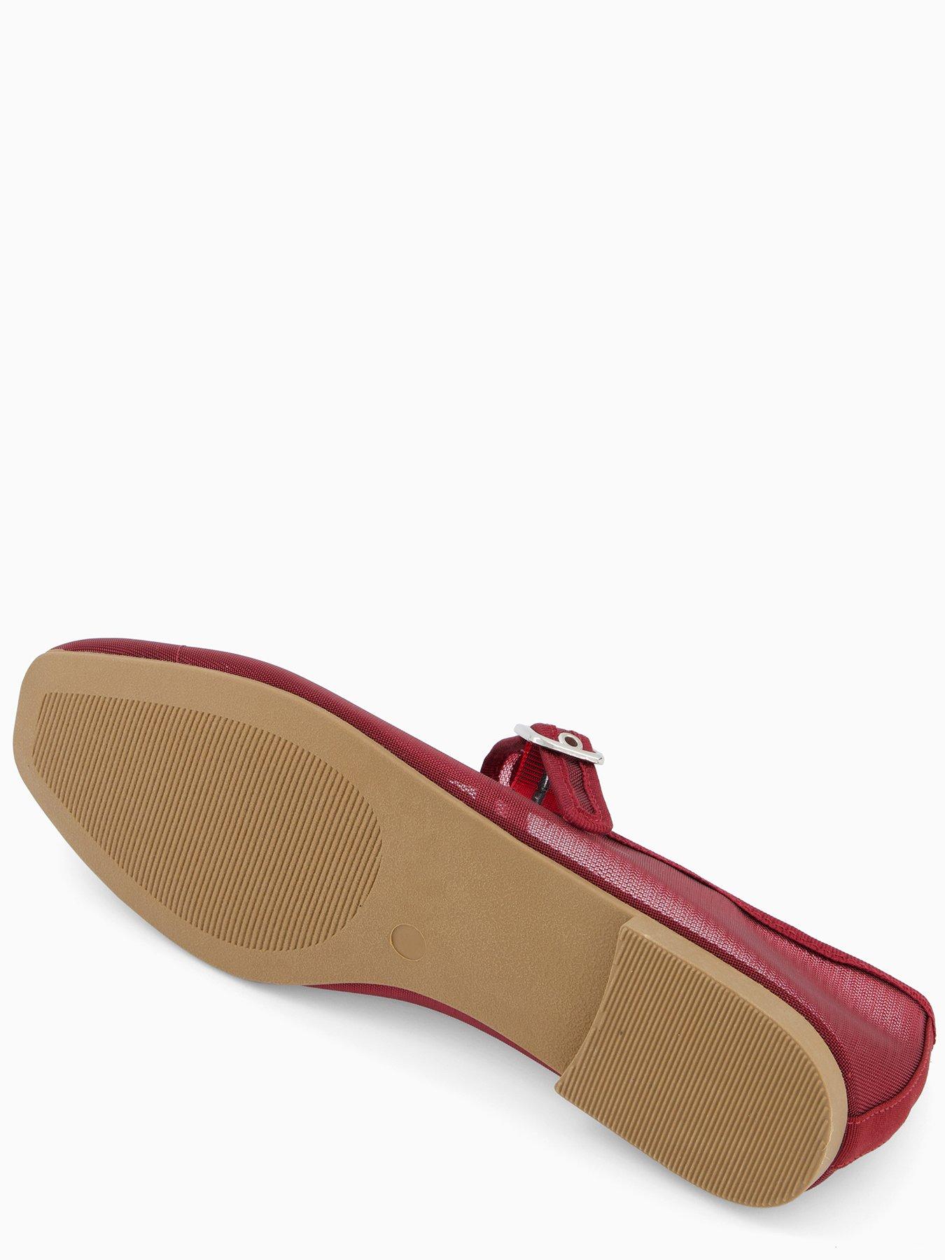 V by Very Mary Jane Mesh Ballet Pumps - Burgundy | Very