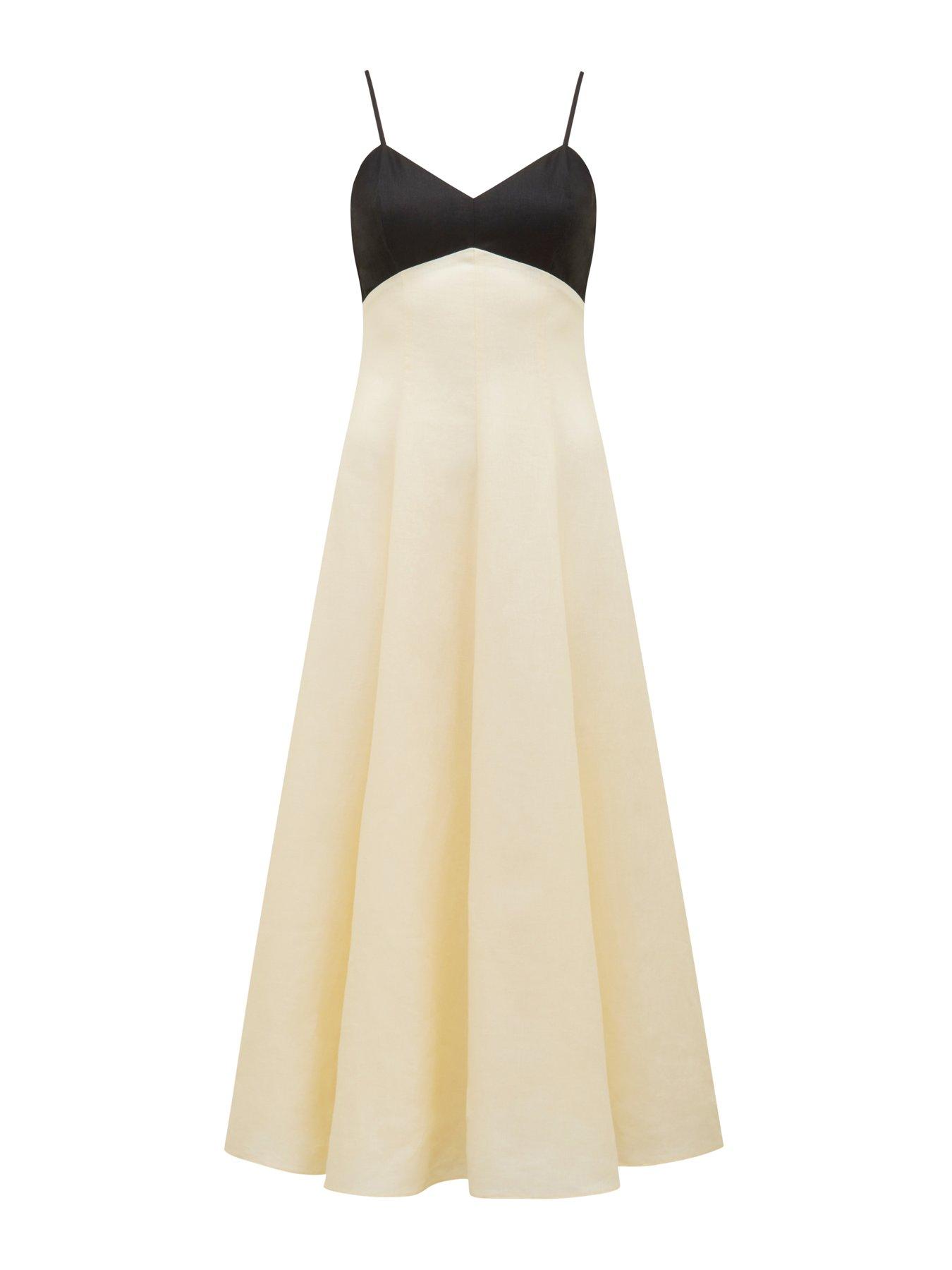 Forever New Ada Contrast Linen Midi Dress - Multi | Very
