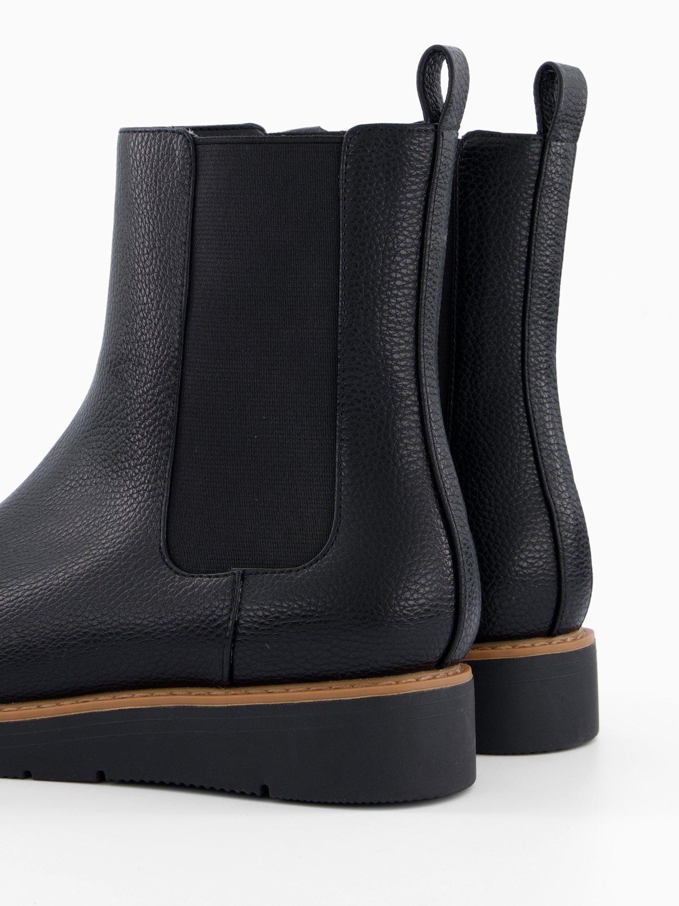 V by Very Flatform Chelsea Ankle Boot - Black | Very