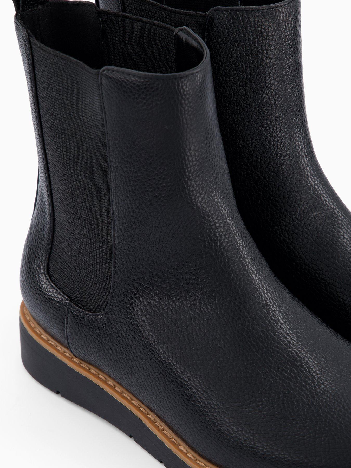 V by Very Flatform Chelsea Ankle Boot - Black | Very