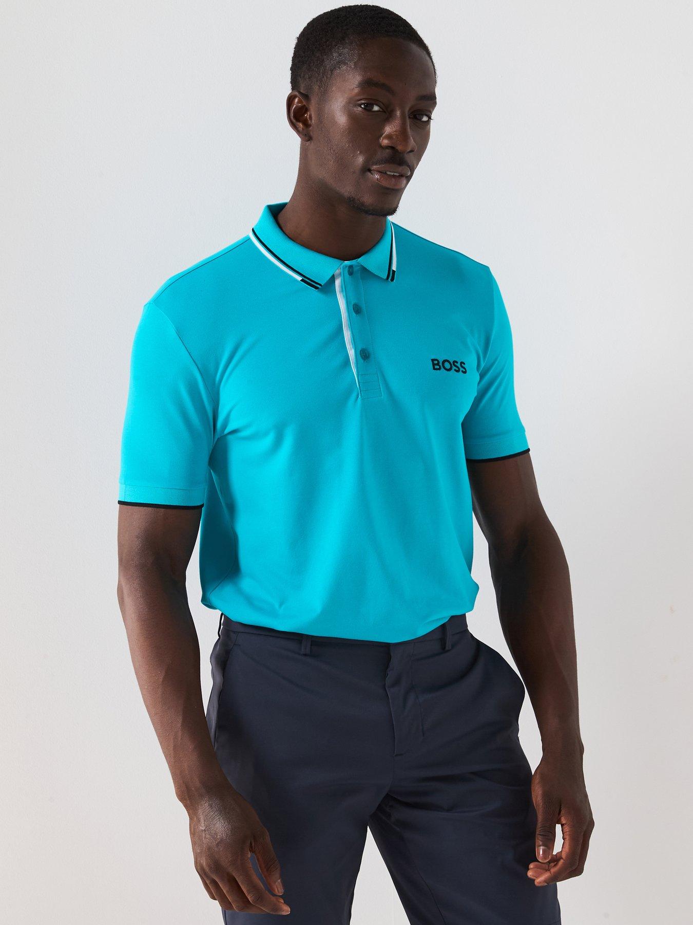 BOSS Mens Golf Paddy Pro Regular Fit Polo - Blue | Very