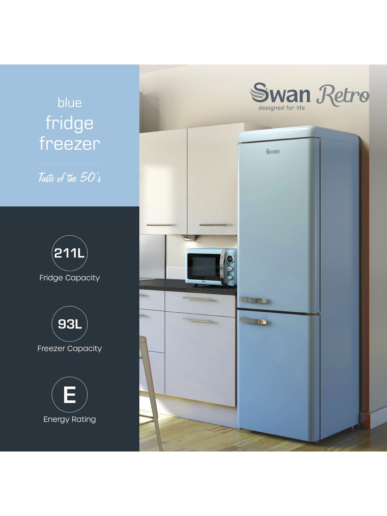 Swan SR11020BLNE Retro Blue Fridge Freezer 304L | Very