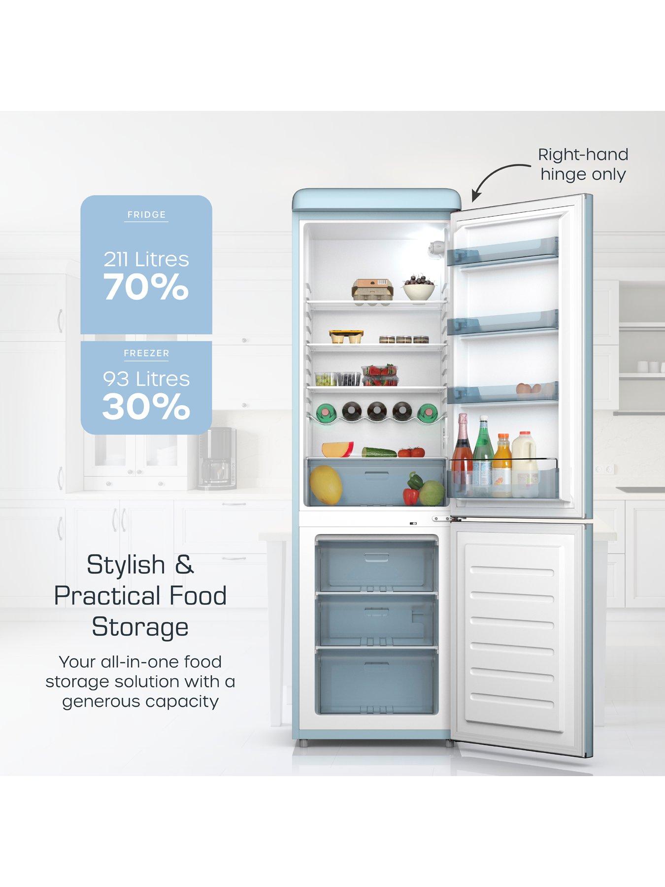 Swan SR11020BLNE Retro Blue Fridge Freezer 304L | Very