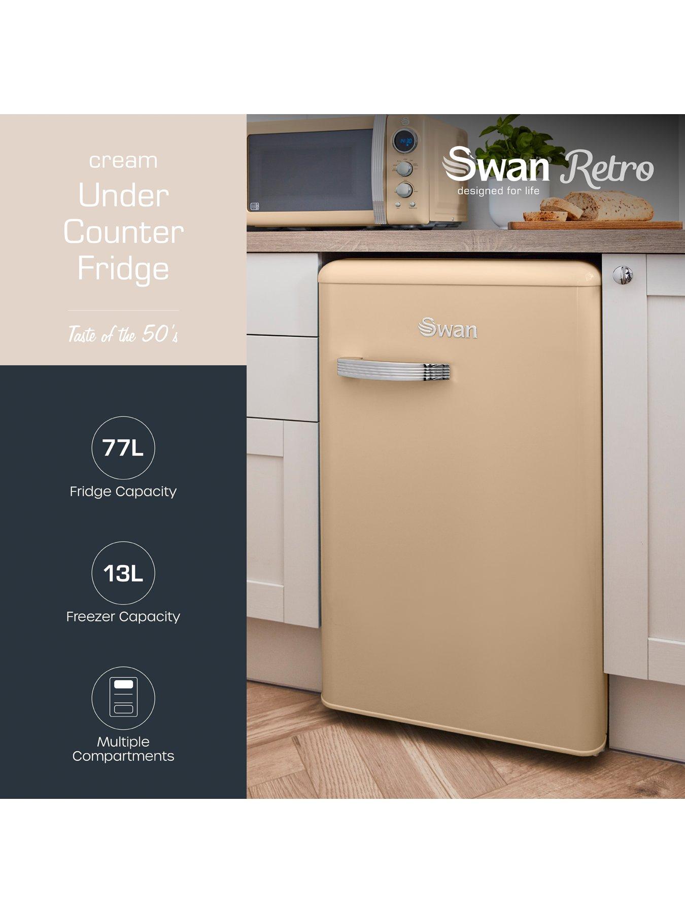 Swan SR11035CNE Retro Cream Undercounter Fridge 90L | Very