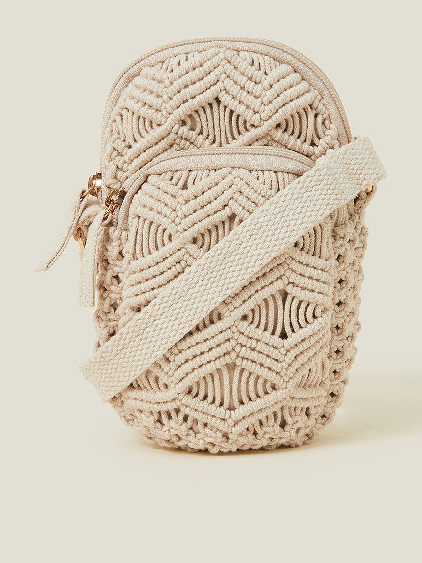 Accessorize Macrame Phone Bag - Cream | Very