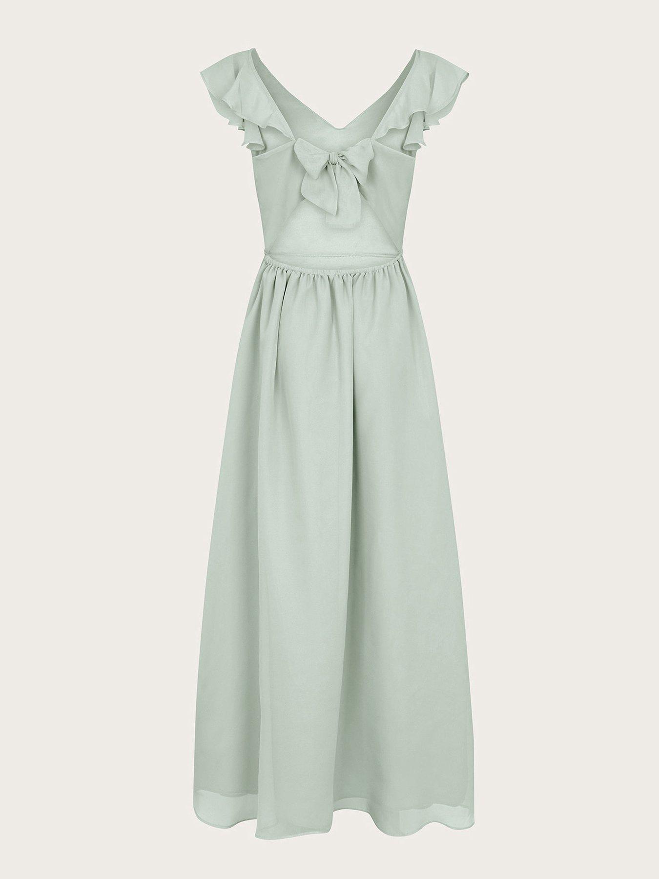 Monsoon Girls Indie Tie Back Prom Dress - Sage | Very