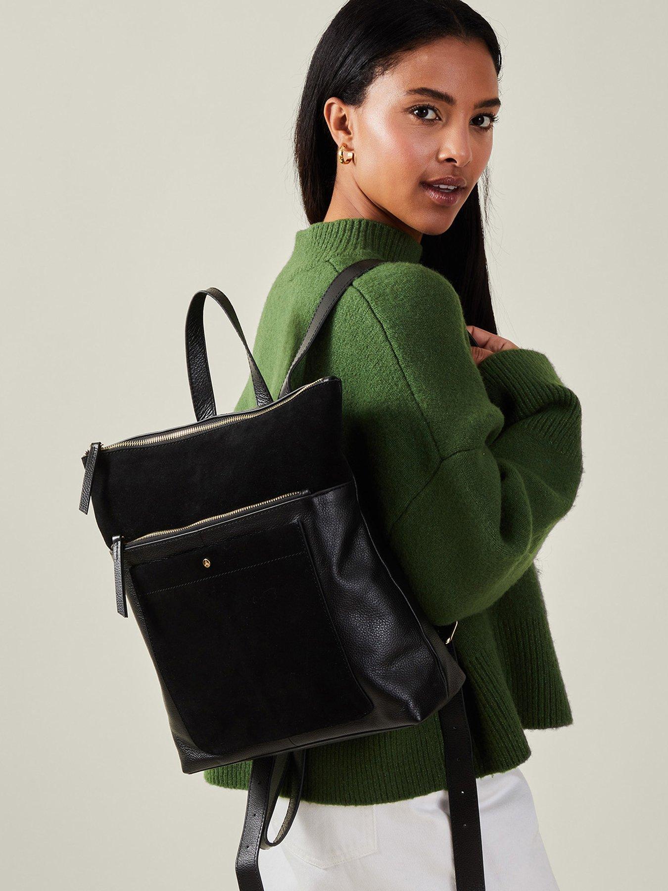 Accessorize Leather Backpack - Black | Very