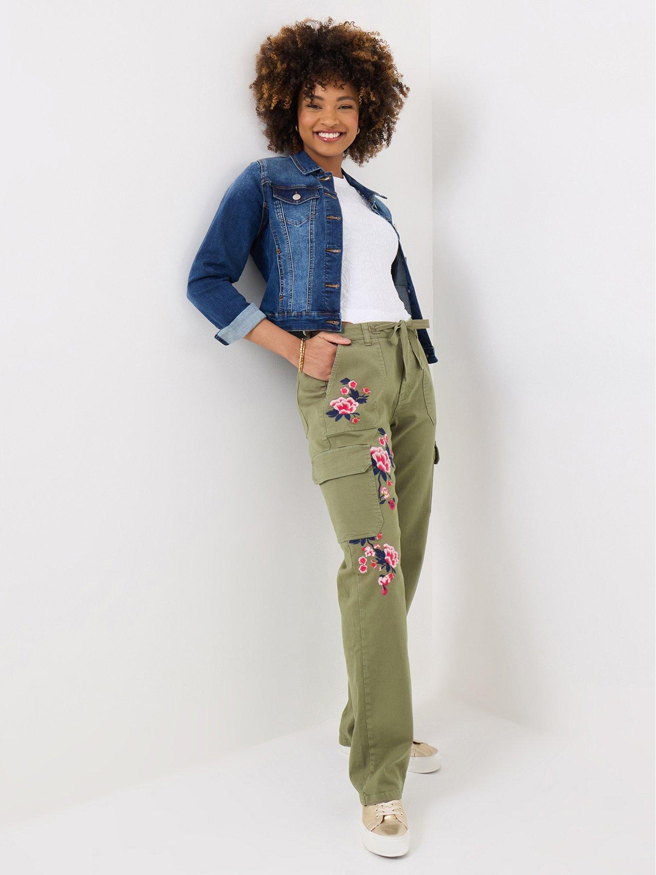 Joe Browns Patsy Embroidered Cargo Pants - Khaki | Very