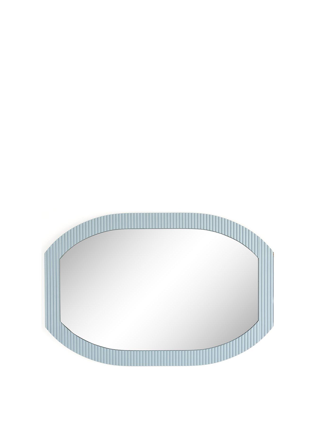 The Very Collection Ribbed Blue Oval Mirror 60x90cm | Very