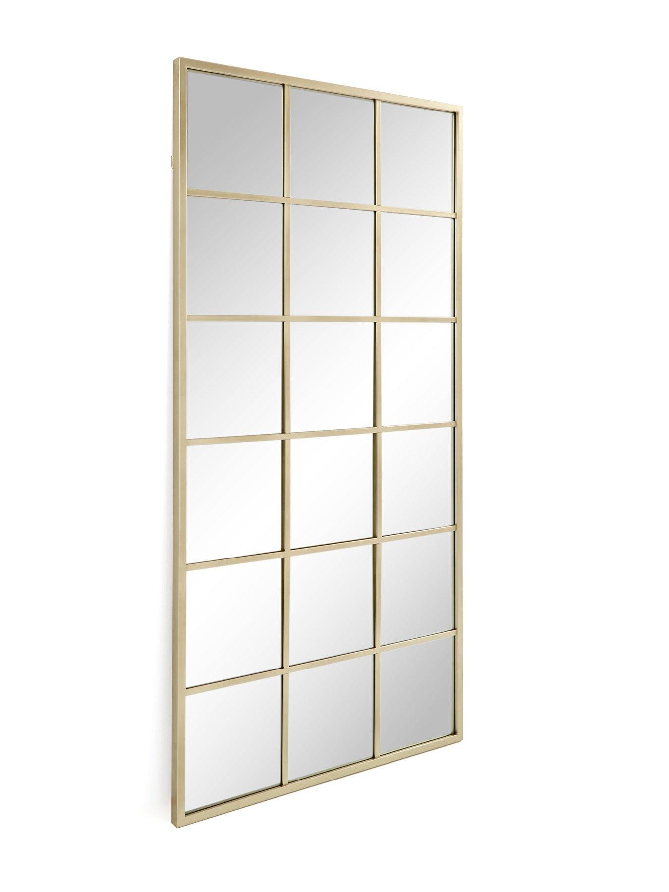 Very Home Gold Window Pane Mirror 90x180cm | Very
