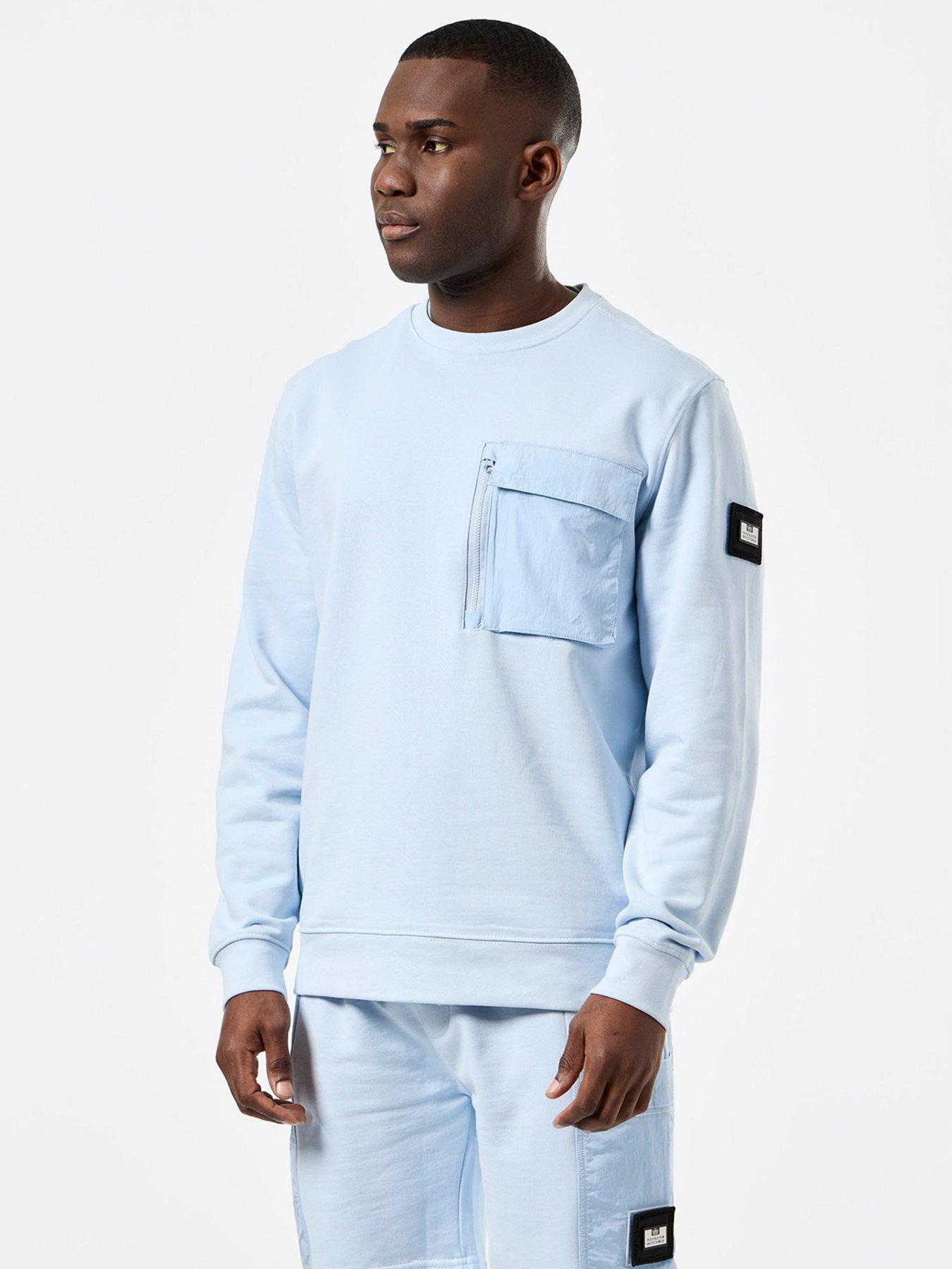Weekend Offender Neve Overlay Pocket Sweatshirt - Blue | Very