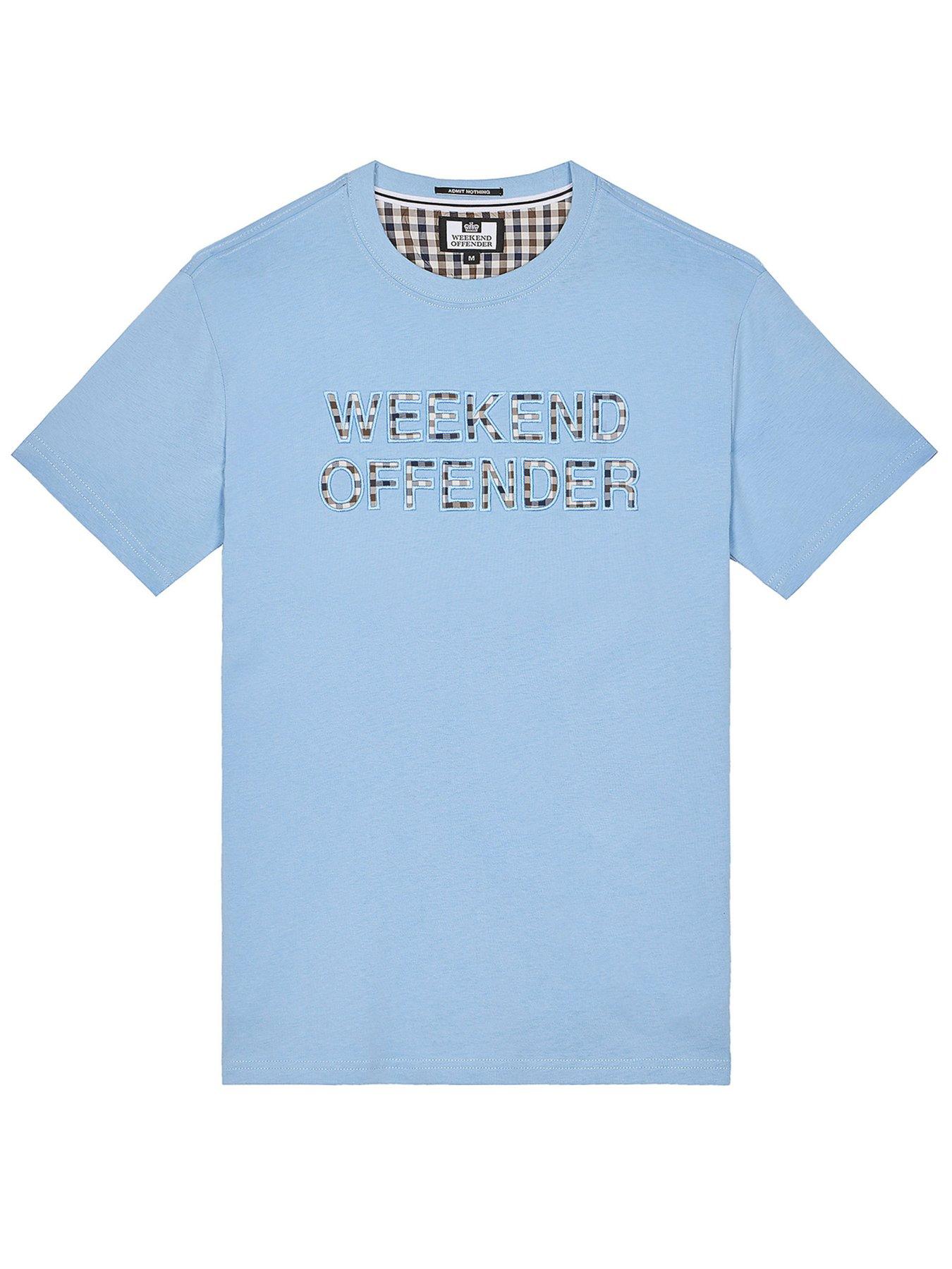 Weekend Offender Tornaco Embroidered Check Logo Tee - Blue | Very