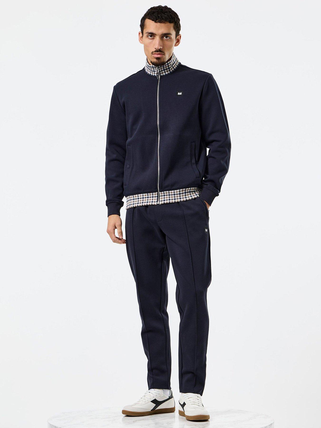 Weekend Offender Plaka Jacquard Check Track Pants - Navy | Very