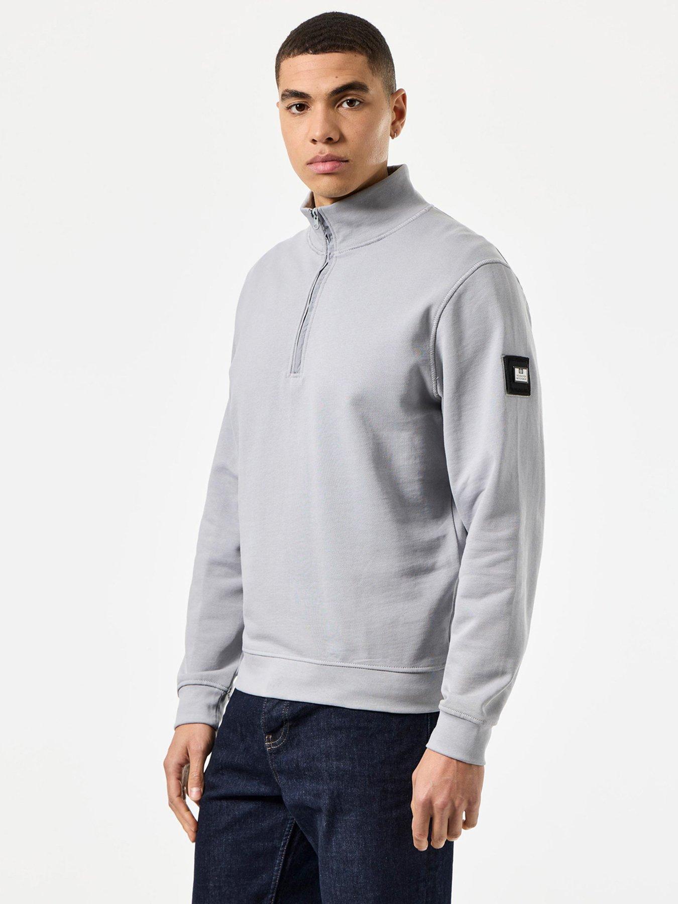 Weekend Offender Kraviz Quarter Zip Sweatshirt - Grey | Very
